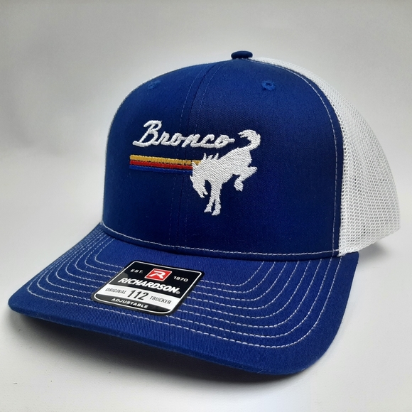 Richardson | Accessories | Bronco Richardson 12 Trucker Mesh Snapback Hat Cap Embroidered Blue ...